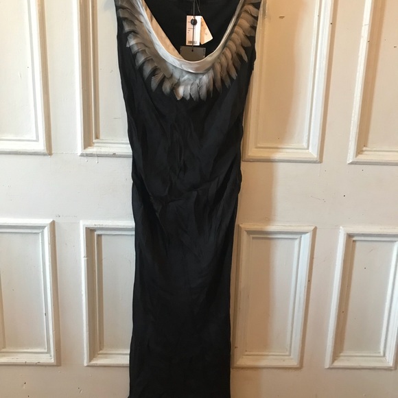 Alexander McQueen | Dresses | Alexander Mcqueen Bia Cowl Neck Feather ...